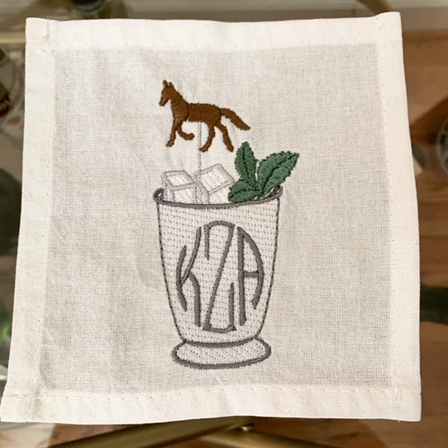 Monogrammed Mint Julep Cocktail Square - Set of Four – MonogramsEtc